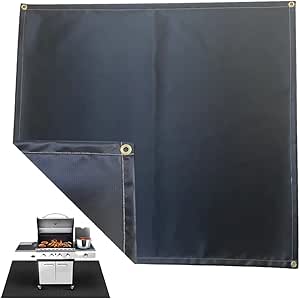 Black Fire Pit Protection for Decking, Grass, BBQ & Patio - Flame ...