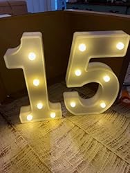 Amazon.com: Marquee Numbers 15th Birthday Decorations For Girls Boys,15 ...