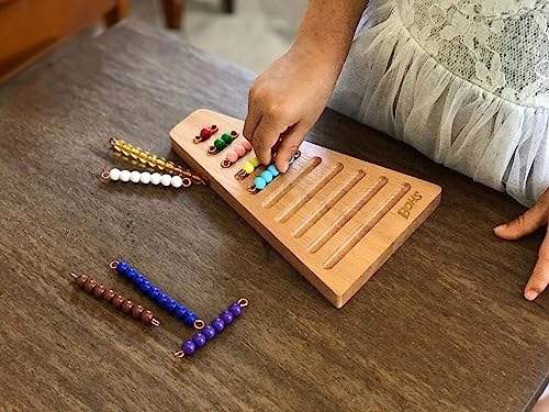 Buy BOHS Montessori Bead Stair Set, 1-10 Counting, with Sorting Tray ...