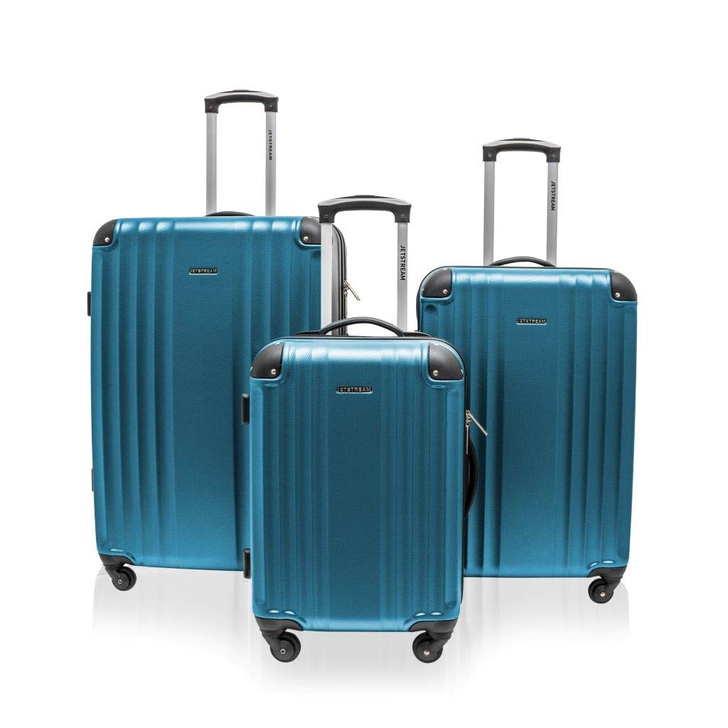 Jetstream 3 Piece Hardside Luggage Set - Rolling Wheeled Spinner Travel ...