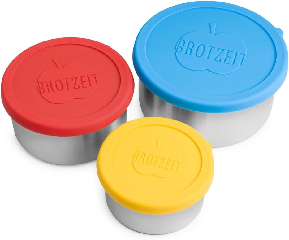Brotzeit Dreierlei Lunchbox 3er Set aus Edelstahl mit Silikondeckel ...
