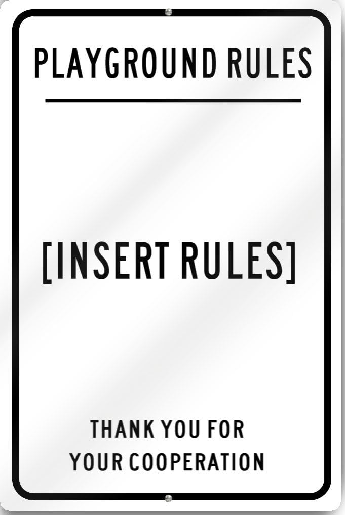 Amazon.com : Custom Made Playground Rules Sign 12" wide x 18" tall ...