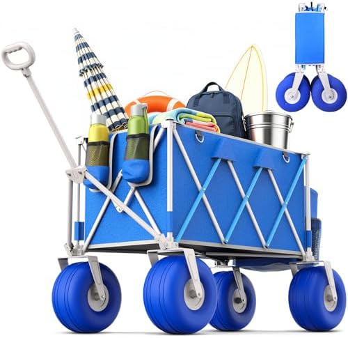 Amazon.com : Beach Wagon with Big 10.5" Balloon Wheels – 450LBS Heavy ...