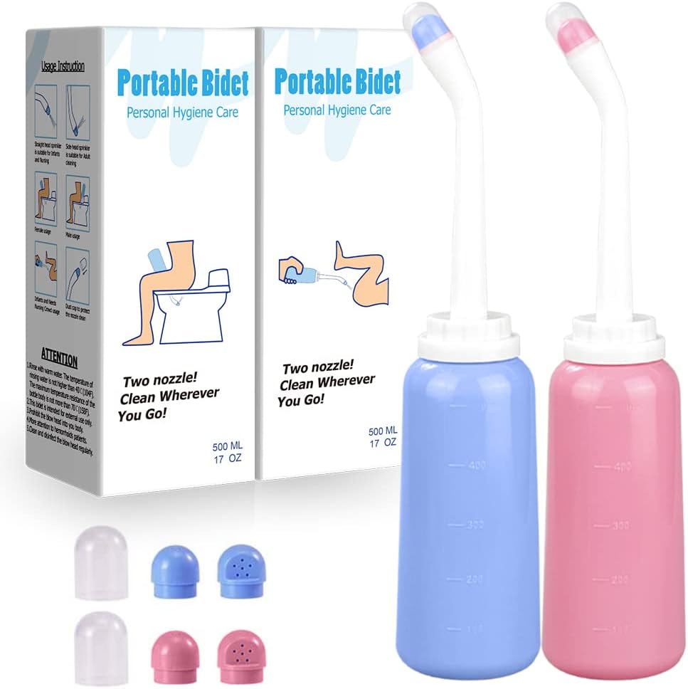 2PCS Handheld Personal Bidet Bottle, Portable Travel Bidet for Gentle ...