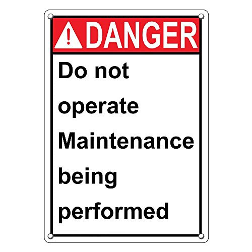 Weatherproof Plastic Vertical ANSI Danger Do Not Operate Maintenance ...