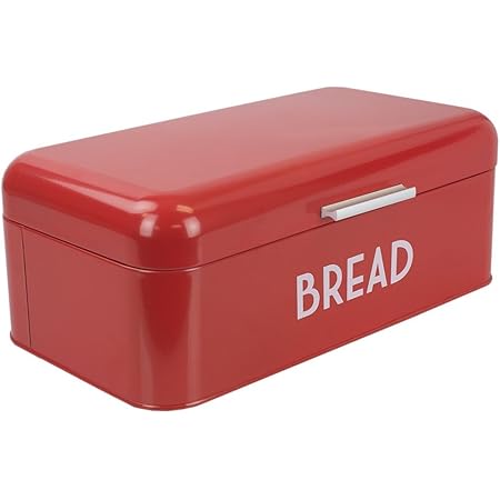 Amazon.com - Large Red Metal Bread Box for Kitchen Countertop Storage ...