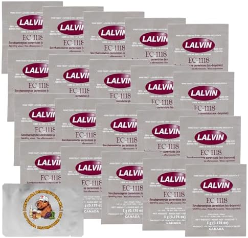 Amazon.com: Lalvin EC-1118 Wine Yeast (20 Pack) - Champagne Yeast ...