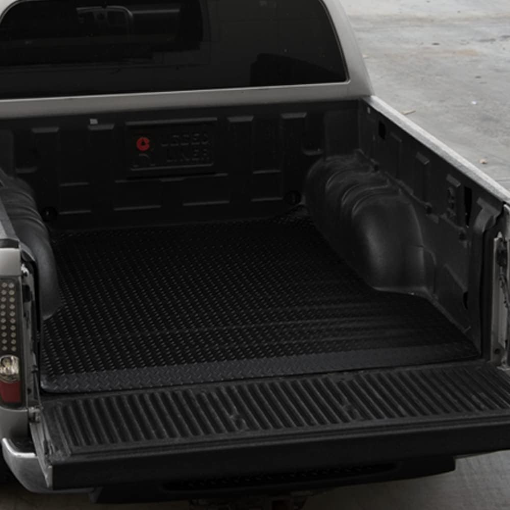 Amazon.com: Black Rubber Diamond Plate Truck Bed Floor Mat Liner ...