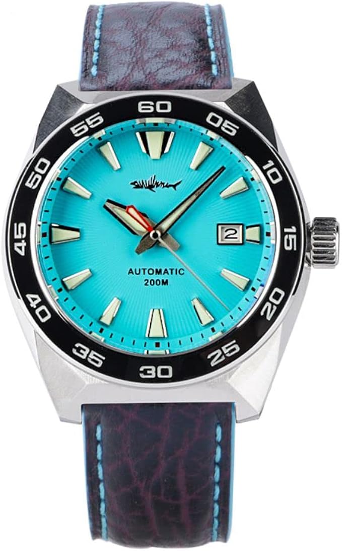 Heimdallr Watch Men Automatic Mechanical with Leather Strap C3 Luminous ...