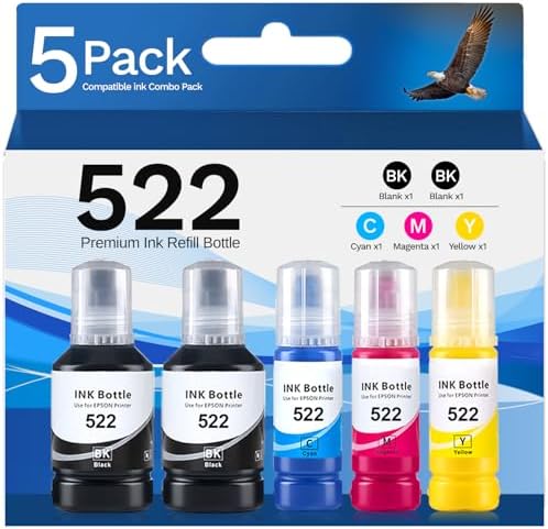 Amazon.com: 522 Ink Refill Bottles Compatible for Epson 522 Ink Refill ...