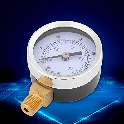 Hydraulic Gauge, 0-30psi 0-2bar Mini Dial Water Oil Compressor Meter ...