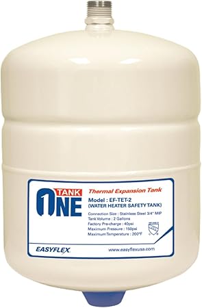 2.1 Gallon Thermal Expansion Tank, 304 Grade Stainless Steel 3/4" MNPT ...