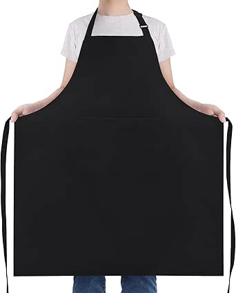 Amazon.com: NLUS Extra Large Aprons for Men, Adjustable Black Chef ...