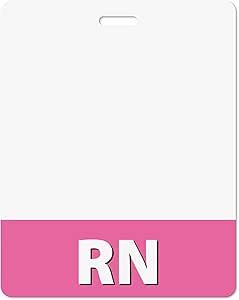 Amazon.com : RN Badge Buddy- in Pink Color - Horizontal Oversized ...