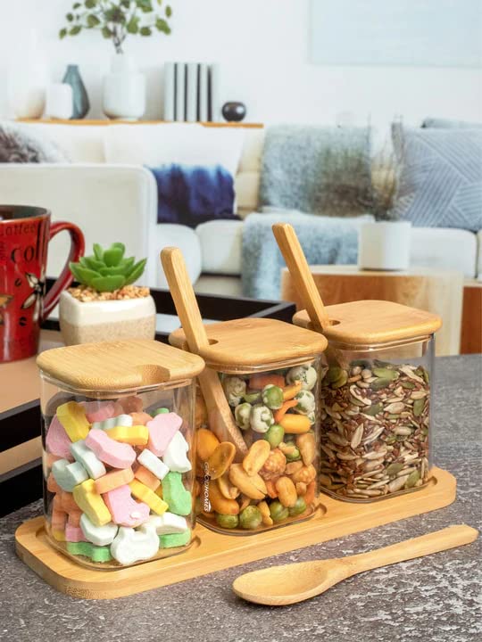 Buy SEASPIRIT Set of 3 Seasoning Box Set, Salt Sugar Container Set with ...