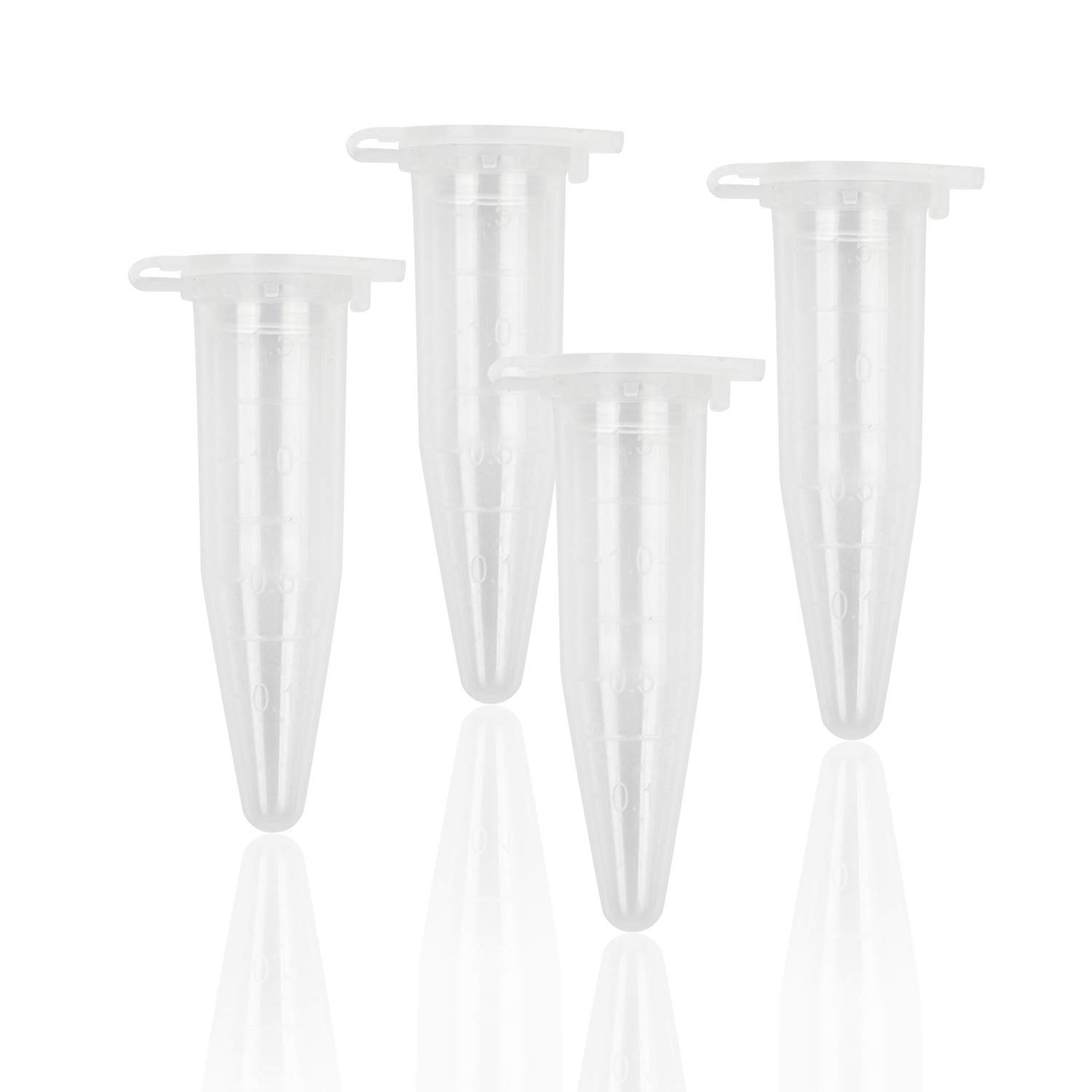 100 Pcs Centrifuge Tubes 1.5ml Bottom Tip Clear Plastic Test Tube Vials ...