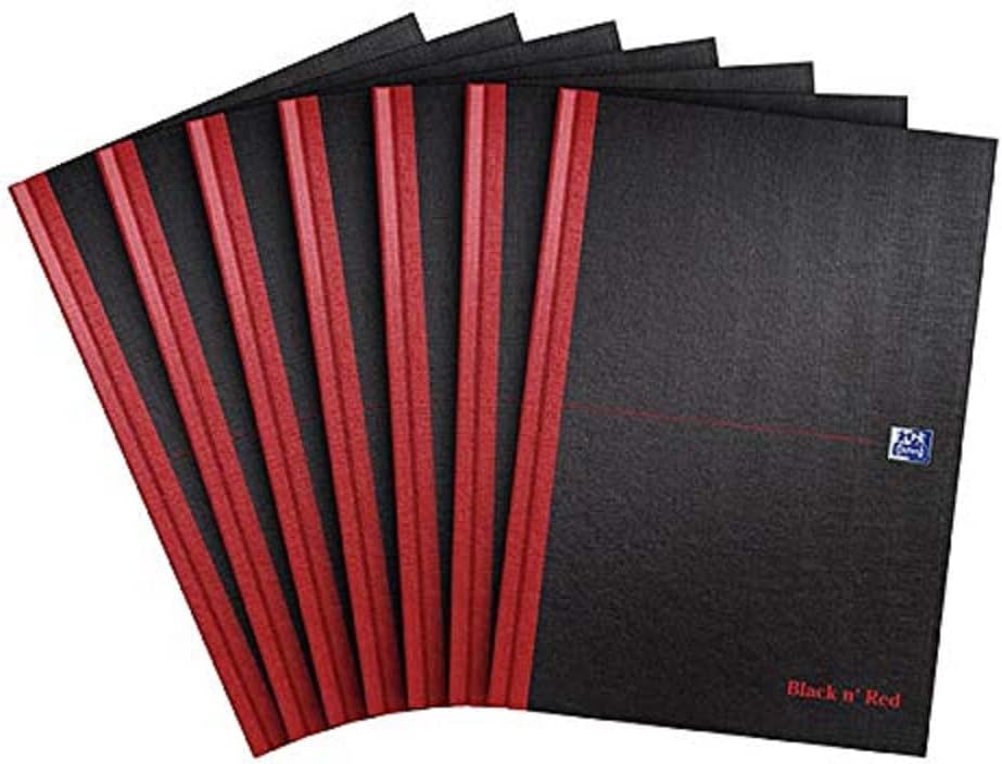 Oxford Black n' Red A4 Notebook, Hardback Casebound, 192 pages, Lined ...