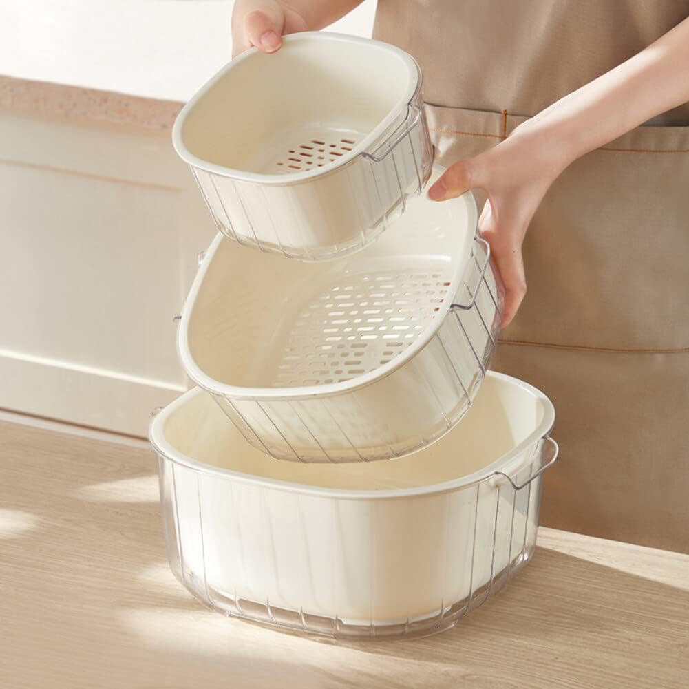 Amazon.com: chilsoby 3 Sets Kitchen Colander Bowl Set Food Strainer, 6 ...