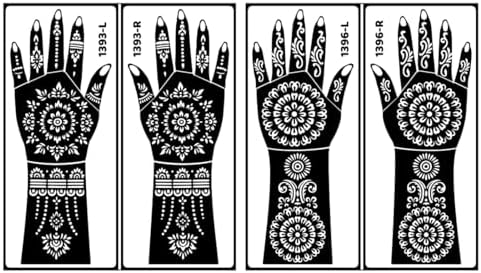 ORDERSHOCK Beautiful Flower Pattern Backhand Mehndi Stencil Sticker for ...