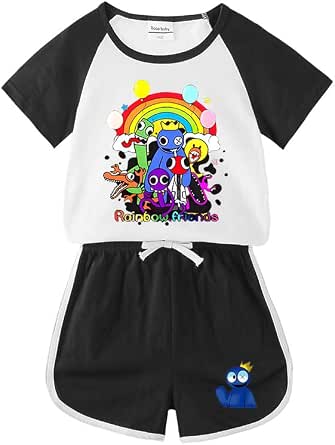 Amazon.co.jp: AERKO レインボーフレンズ rainbow friends キッズ 子供服 夏服 半袖 Tシャツ ショート ...