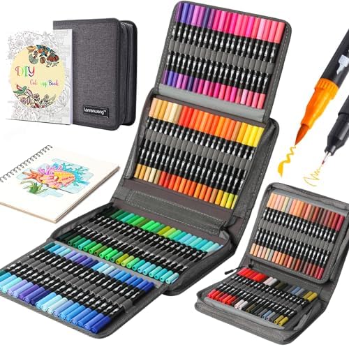 Funnasting Dual Tip Brush Pens, Colouring Pens 120 Colors Dual Brush ...