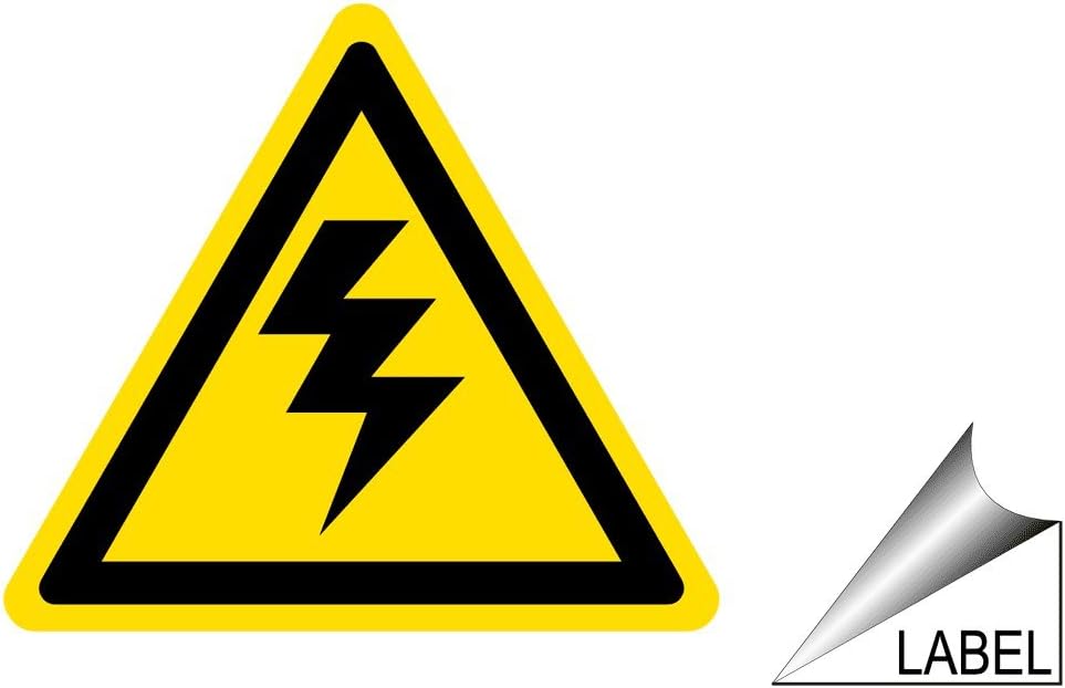 Amazon.com: Electrocution Hazard Symbol Label LABEL-TRIANGLE-17-d Shock ...