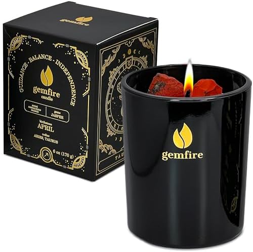 Amazon.com: GemFire Organic Scented Crystal Candle - Jasper Gemstone ...