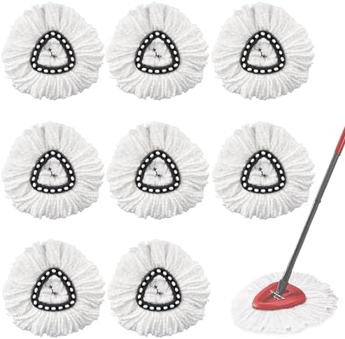 Amazon.com: Microfiber Spin Mop Refills，8 Pack Mop Replacement Heads ...