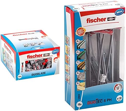 fischer DUOBLADE, selbstbohrender Gipskartondübel, 40 Stück & DUOTEC 10 ...