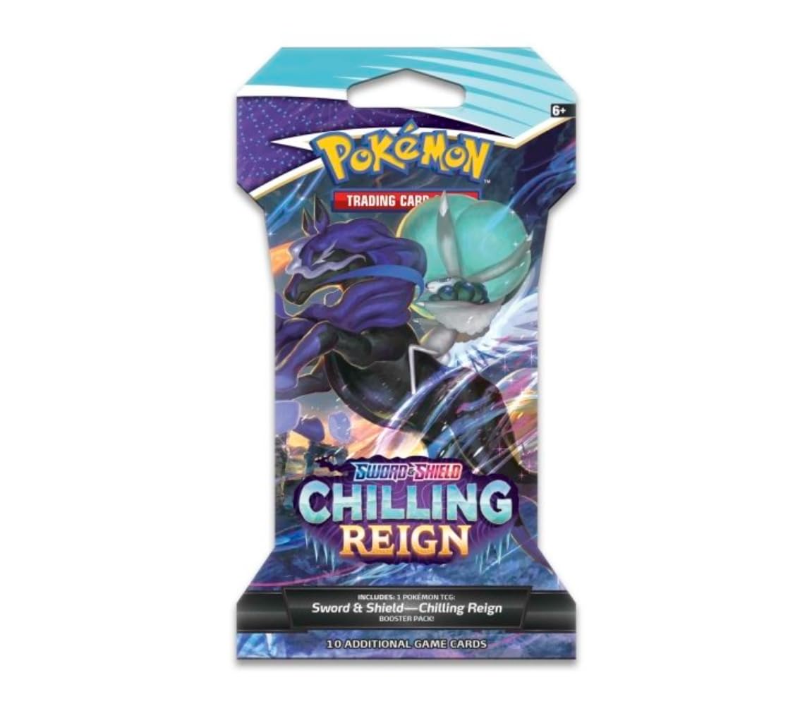 Amazon.com: Pokemon Sword & Shield Chilling Reign Sleeved Booster ...