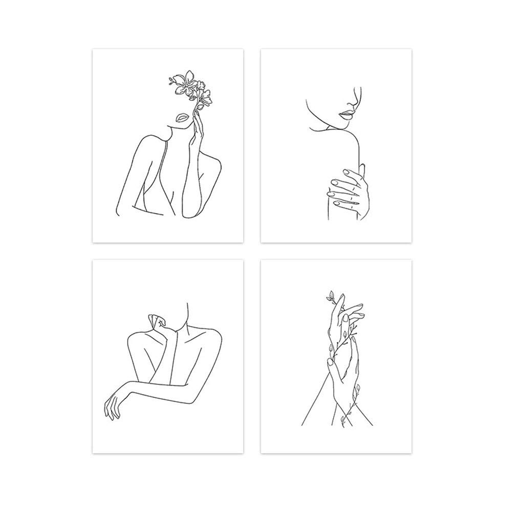 Minimalist Poster Line Drawing Wall Art Decor Abstract Line Art ...