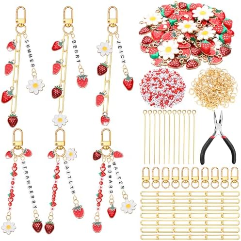 Amazon.com: CraftyDream 558 Pcs Strawberry Bag Charm Kits Strawberry ...