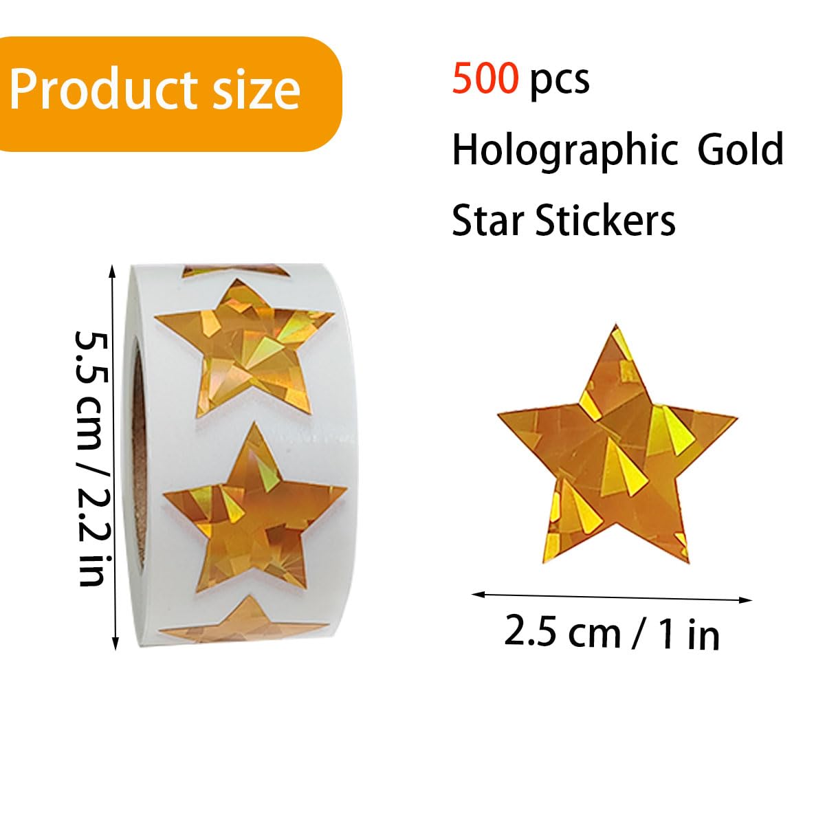 Snapklik.com : 500 Pcs Gold Star Stickers, Gold Foil Star Stickers, 1 Inch Self Adhesive ...