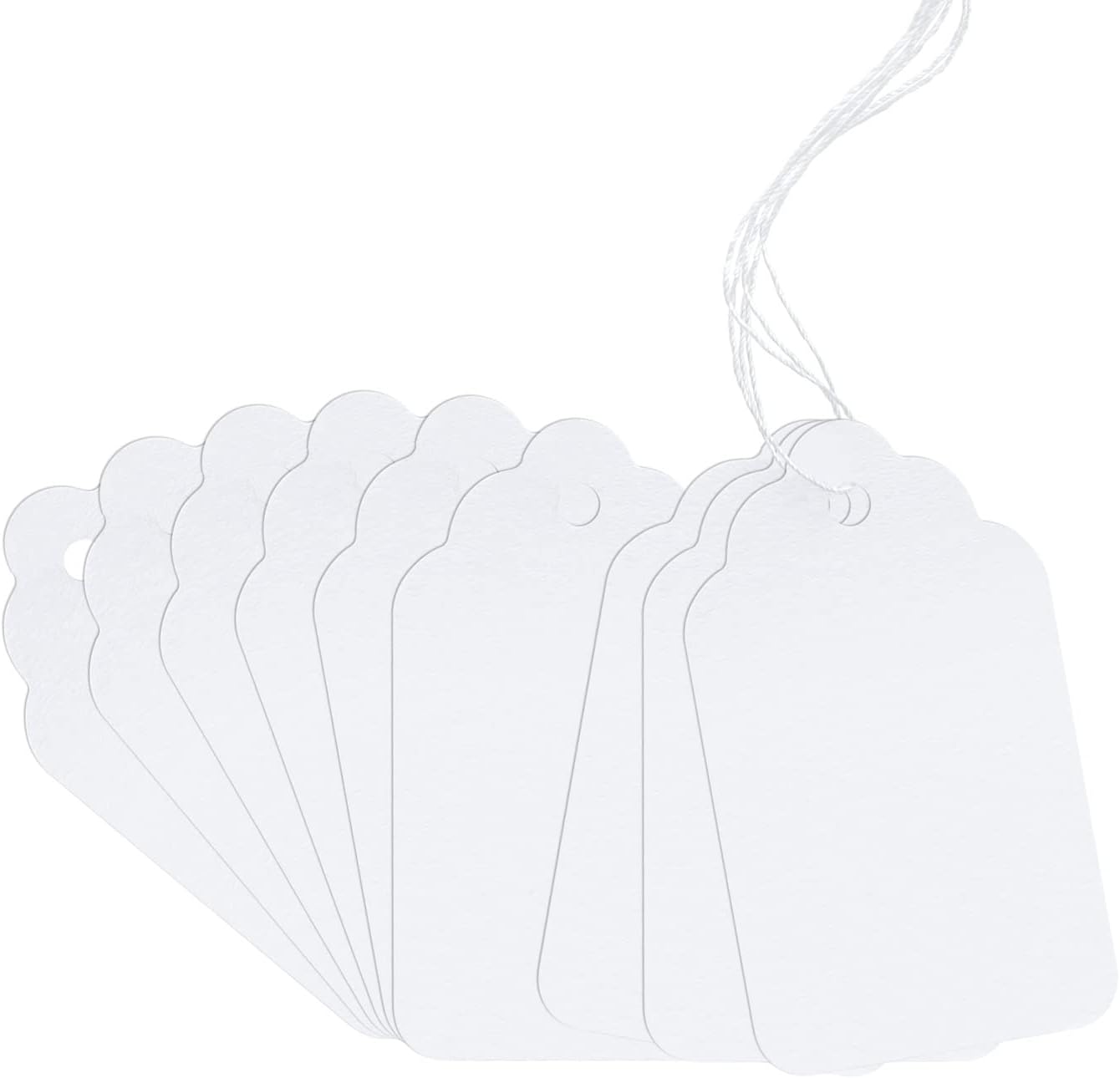 Amazon.com : ZUFECY 100 Marking Tags - White Price Tags with String ...