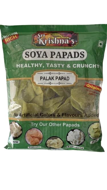 Sri Krishna's Soya Palak Papad, Healthy and Crunchy, No Artificial ...