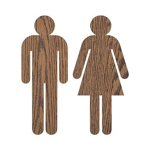 Amazon.com: Large Wooden Restroom Bathroom Figures - WC Signage - 8 ...