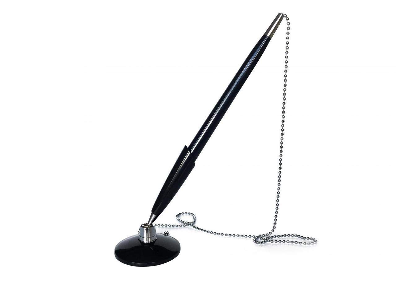 Janrax Pack of 6 Slim Black Reception Counter Pens on Chain : Amazon.co ...