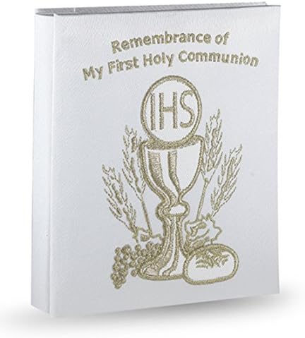 Amazon.com: My First Communion Embroidered Satin Photo Album, 5 1/2 x 7 ...