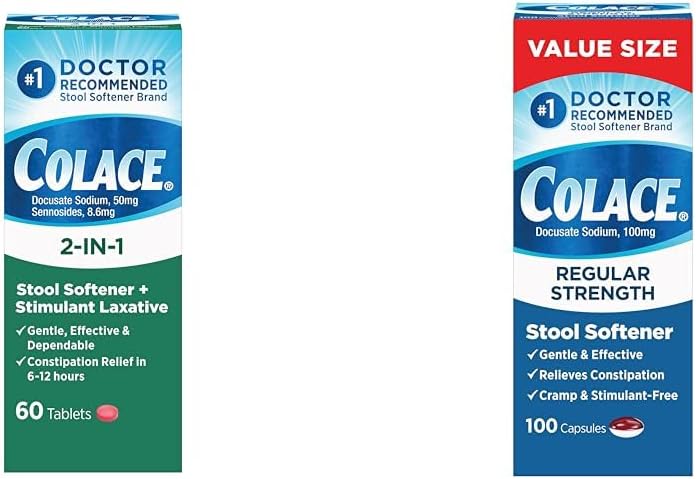 Amazon.com: Colace 2-in-1 Stool Softener Plus Stimulant Laxative for ...