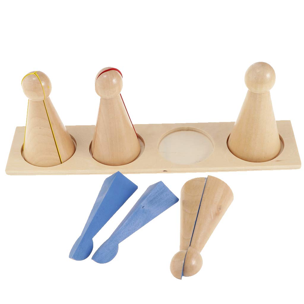 Buy Creative Toy Wood Round Head Cone Fraction Blocks Educational ...