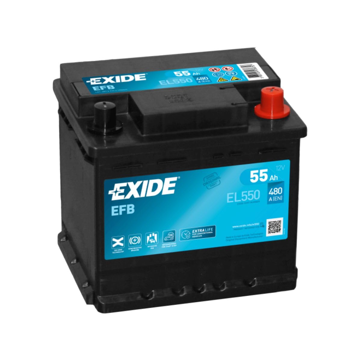Exide EL550 012 EFB CAR BATTERY 55AH : Amazon.co.uk: Automotive