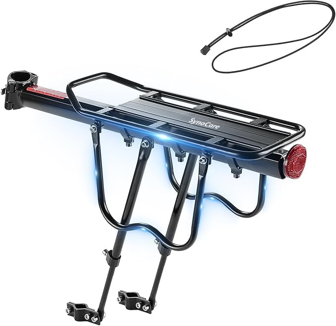 Synocare Aluminium Cycle Carrier, Bicycle Cargo Carrrier Rear Rack Seat ...