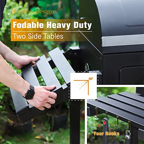 Captiva Designs Extra Large Charcoal BBQ Grill with Oversize Cooking ...