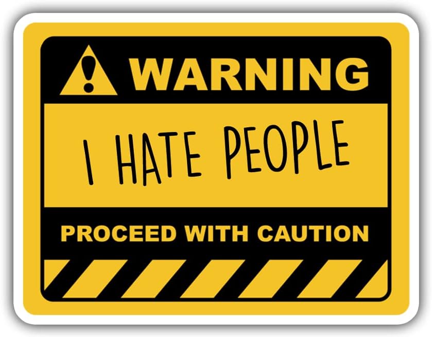 Amazon.com: TODOLIA (3Pcs-3in) I Hate People Sticker, Funny Anti Social ...
