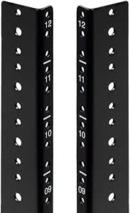 Amazon.com: NavePoint 12U Vertical Rack Rail Pair DIY Kit with Hardware ...
