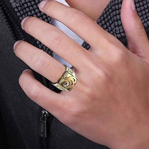 Men's Ring Retro Band Rings with Mini Secret Compartment Storage Box ...