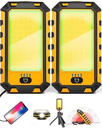 LED Work Light, 1500Lumens Portable Charger Magnetic Rechargeable Work ...