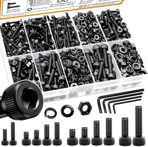 Amazon.com: mankk Kit surtido de tornillos métricos M2 M2.5 M3 M4 ...