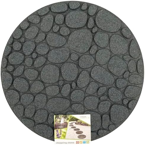Nicoman 18" Round River Rock Garden Stepping Stone Recycled Rubber ...