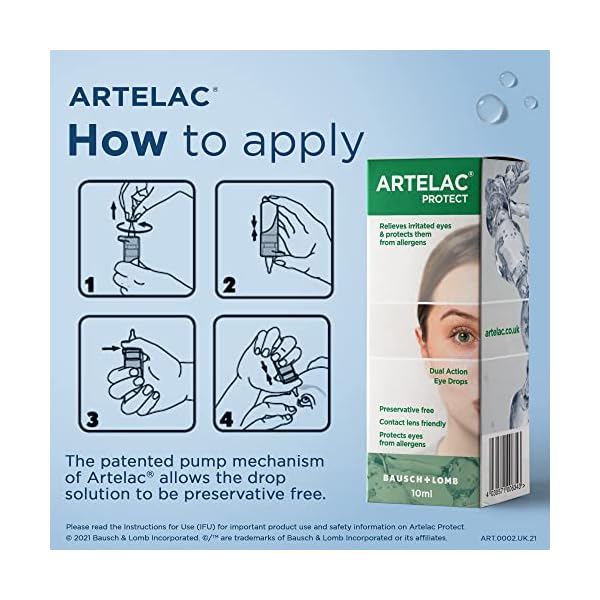 Artelac Allergy Eye Drops, Protect, Protection Against Allergens and ...